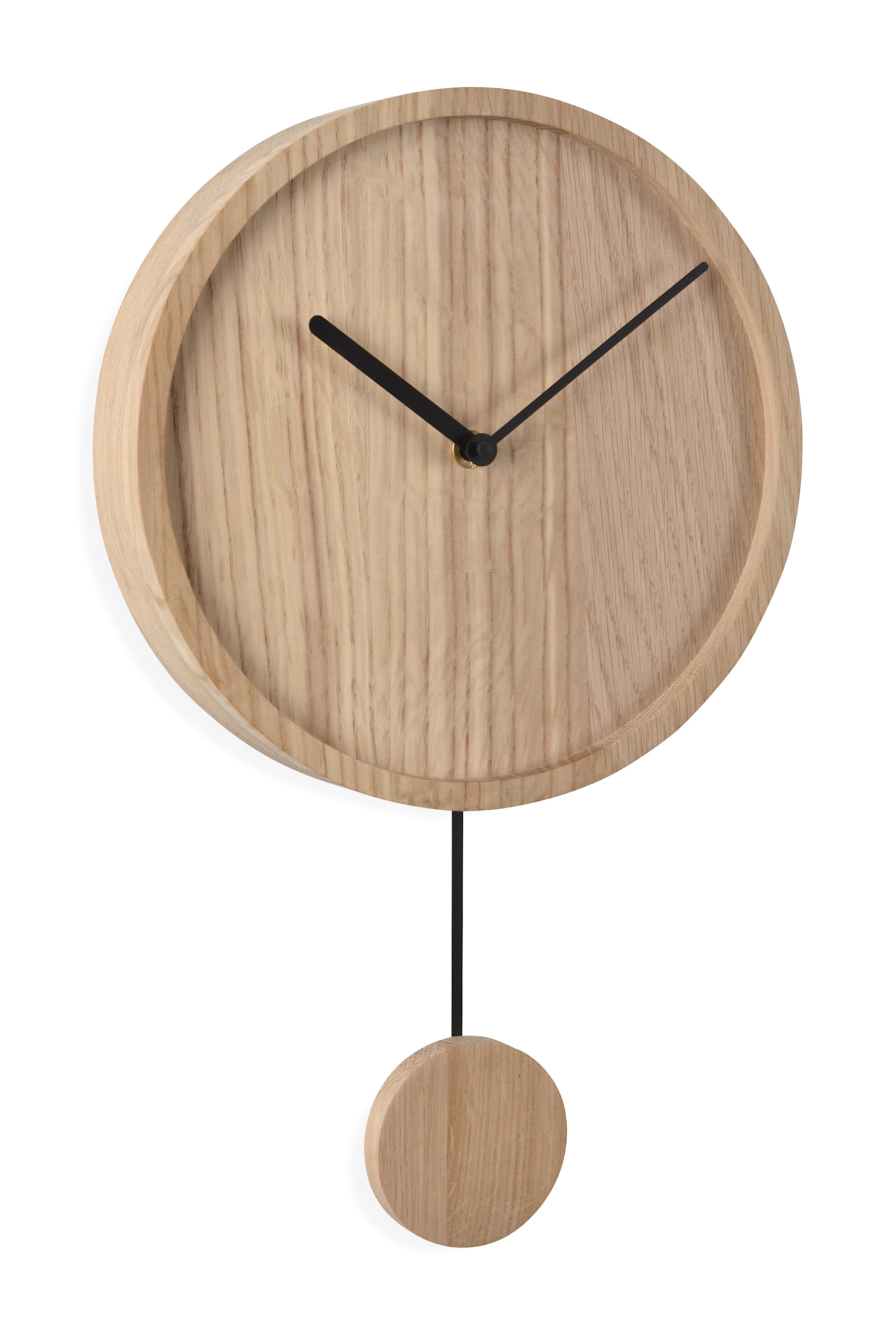 Moderne Pendeluhr Swing Eiche unbehandelt moderne Holzpendeluhr aus ...